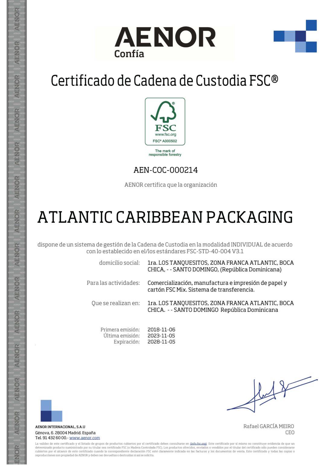 Quality Certifications - Atlantic Packaging